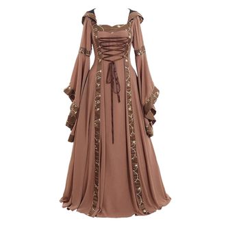 Generic Hofstil-Kleid F&uuml;r Damen, Mittelalter Kleid Damen Modisch Mittelalter Cosplay Hofkleid Weihnachtsoutfit Vintage Gro&szlig;er Rock Abendkleid Partykleid Kleid