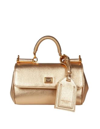 Dolce & Gabbana Hobo Bags - My Sicily Handbag In Laminated Leather, Gold Color - Gr. unisize - in Beige - f&uuml;r Damen
