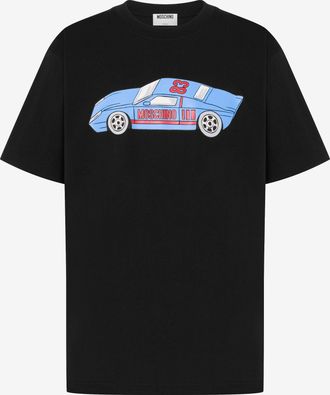 Moschino T-shirt en jersey de coton biologique imprimé - Noir