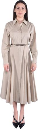 Max Mara Femme, Robes, Beige, Taille: 40 FR Longue Robe Chemise