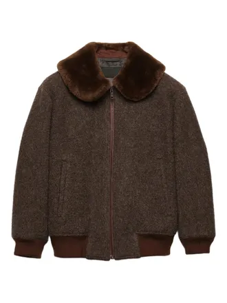 Prada Jacke mit Shearling-Kragen - Braun