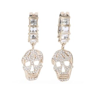 Alexander McQueen Pav&egrave; Skull Ohrringe - - Accessories - Damen - Grau - ONE SIZE
