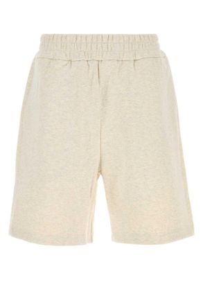 Fendi Melange Cream Baumwoll-Bermuda-Shorts