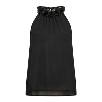Cream Haut F&eacute;minin Pitch Black avec D&eacute;tails au Cou - Femme - Tops - Noir - Taille: 48 FR