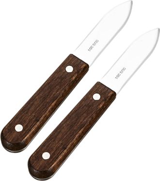 TOPBATHY Austernöffner 2 Stück Aus Edelstahl Mit Walnussgriff Muschelöffner Für Küche Tragbarer Austernschneider Für Meeresfrüchte Einfach Zu Bedienen Und Lage