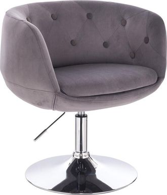 SVITA Panama chaise longue rétro chaise de cocktail gris aspect velours plaque base chaise de bar - Svita