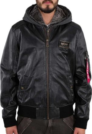 Alpha Industries Alpha Industries MA-1 D-Tec Leather Lederjacke f&uuml;r Herren Black