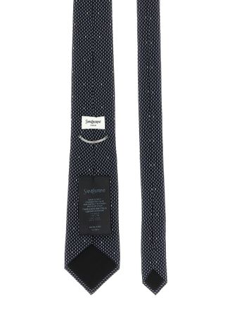 Saint Laurent Silk Polka Dot Necktie - Blue