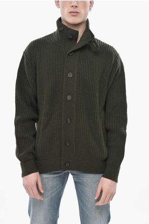 Paolo Pecora Wool-Blend High-Neck Cardigan size 3xl