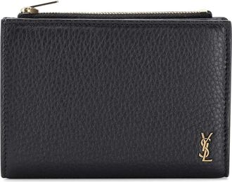Saint Laurent Portemonnaies - Portemonnaie aus Leder - Gr. unisize - in Schwarz - f&uuml;r Damen