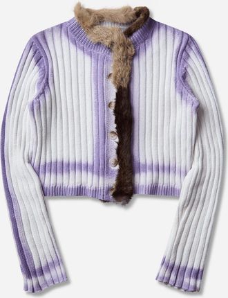 Prototypes Women s Fur Trim Cardigan Multicolour