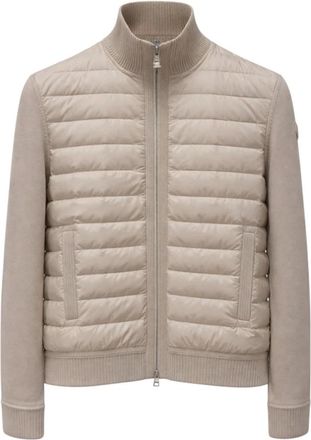 Moncler Homme, Vestes, Blanc, Taille: L Cardigan Zipp&eacute; En Laine Rembourr&eacute;e