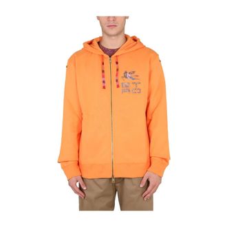 Etro Kapuzenpullover mit Rei&szlig;verschluss - - Sweatshirts & Hoodies - Herren - Orange - M