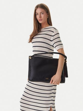 Tommy Hilfiger Handtasche Tommy Hilfiger Th Statement Leather Bag AW0AW18621 Schwarz