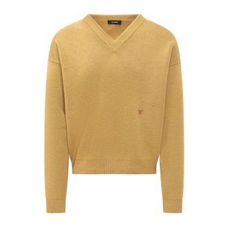 Willy Chavarria V-Ausschnitt Pullover - - Knitwear - Herren - Gelb - M
