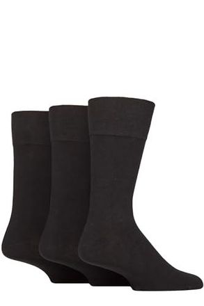 Glenmuir Lot de 3 Paires de Chaussettes Homme Dunvegan en Coton - Douces, Respirantes, Unies avec Bord Confort, Id&eacute;ales pour le Travail, Habill&eacute;, Quotidien, Ta