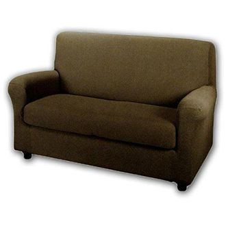 Caleffi Meliert Elastischer Sofabezug, Baumwolle, Mokka, 3 Sitze