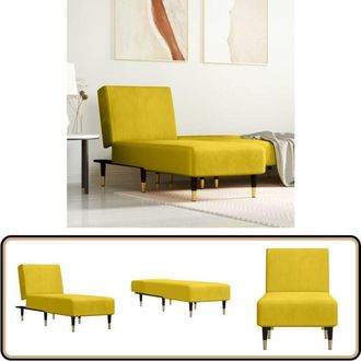 vidaXL Chaiselongue Gelb Samt - Chaiselongue - Relaxsessel - Lounge Sessel - Samtcouch - Gelber Wohnbereich