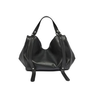 Diesel Calf Leather Tote Bag - Black