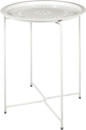 The Home Deco Factory Beistelltisch aus Metall, 60cm x 46cm x 46cm, Weiß