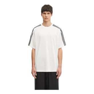 Yohji Yamamoto Short Sleeve Tee 3-Stripes - - Tops - Herren - Wei&szlig; - 2XL