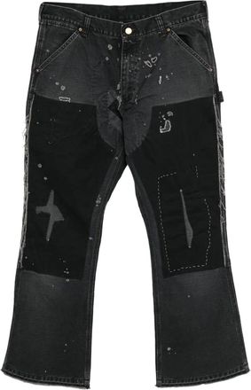 Saint Mxxxxxx jean bootcut à design patchwork - Noir