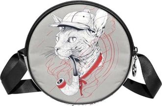 Generic Sac &agrave; bandouli&egrave;re rond pour femme, petit sac &agrave; bandouli&egrave;re avec fermeture &eacute;clair, bretelles r&eacute;glables, style d&eacute;contract&eacute;, pour femmes et filles