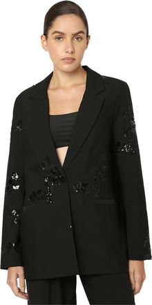 Vero Moda Damen Vmmitra Ls Loose Embellished PRM Blazer, Black/Detail:Embellished, 64