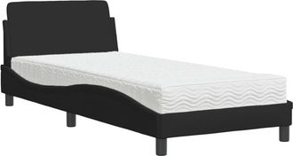 vidaXL Letto Con Materasso Nero 90x190 Cm In Tessuto - Vidaxl