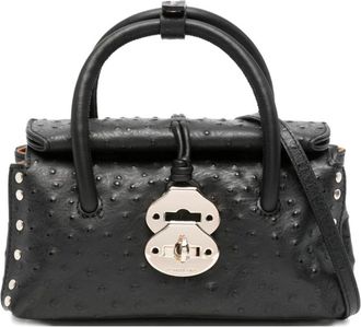 Zanellato Femme, Sacs, Noir, Taille: ONE Size Anses Sup&eacute;rieures Quincaillerie Argent&eacute;e Bandouli&egrave;re Amovible