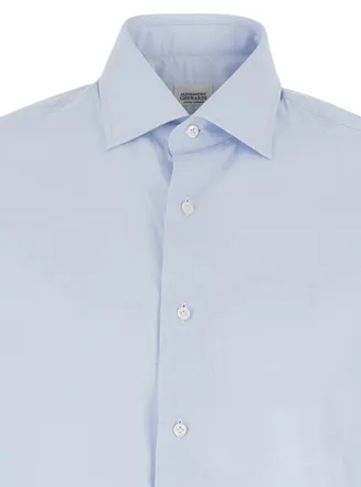 Alessandro Gherardi 100% Cotton Classic Collar Shirt - Blue