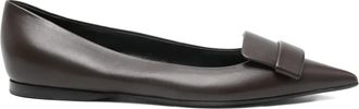 Sergio Rossi mocassins en cuir à bout pointu - Marron