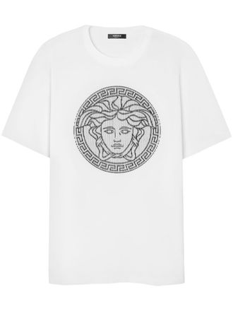 Versace t-shirt Medusa Sliced en coton - Blanc