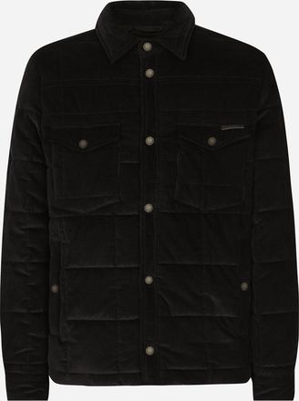 Dolce & Gabbana Wattierte Steppjacke Aus Cord - Mann Mäntel Und Jacken Schwarz 52