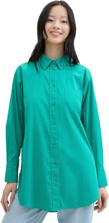 Tom Tailor Damen Basic Poplin Hemdbluse, bright green, XS