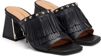 Gioseppo Mehrere Absätze aus Leder und Fransen DIXFIELD, Schwarz, 38 EU