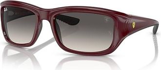 Ray-Ban Rb4405m Scuderia Ferrari Collection Sonnenbrillen Dunkelrot Auf Schwarz Fassung Grau Glas 59-19