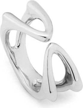 Uno De 50 Ring aus Metalllegierung aus Sterlingsilber mit offener Halbellipsenform