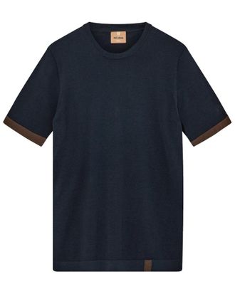 Mos Mosh Strick-T-Shirt aus Baumwolle mit Rundhalsausschnitt in