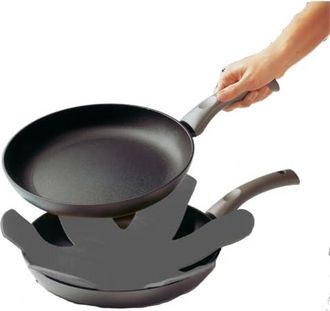 Betty Bossi Pfannenschutz, dunkelgrau - 3 STK. (25458) Hochwertiger Abnutzungsschutz für Ihre Pfannen Waschbar und zuschneidbar Verhindert Kratzer Erhöht die Lang