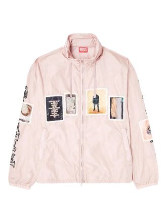 Diesel J-Claus-A-Gsbr graphic-patch bomber jacket - Rosa