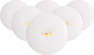 Villeroy & Boch With Love Frühstücksteller Hello Sunshine 6er Set, 21x21x2,5 cm, Kleiner Teller für Kuchen, Salat und Desserts, Premium Porzellan, Spülmaschinen- & Mi