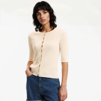 La Redoute Collections Pull Col Rond En Fine Maille C&ocirc;tel&eacute;e Laine Et Coton M&eacute;lang&eacute;s
