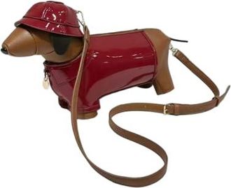 Generic NYSDM Sac &agrave; main en cuir pour femme en forme de chien mignon pour soir&eacute;e, Rouge