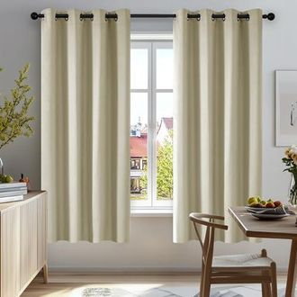 Deconovo Rideau Occultant Thermiques Anti Froid, Double Rideau Isolant Anti-Bruit, Économie dÉnergie, Idéal pour Chambre et Salon, 140x175 CM (Largeur x Hauteu