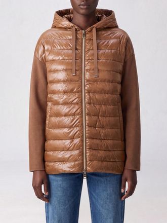 Herno Kurze Daunenjacke aus ultraleichtem Nylon mit Kapuze und Baumwollstrickdetails