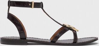 Maje Flache Ledersandalen Mit Riemen - Braun - Maje