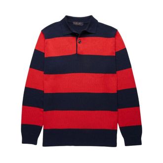 Brooks Brothers Homme, Tops, Bleu, Taille: XL Polo en coton ray&eacute;