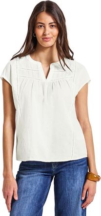 Street One Damen A345803 Bluse mit Tape-Details, Off White, 38