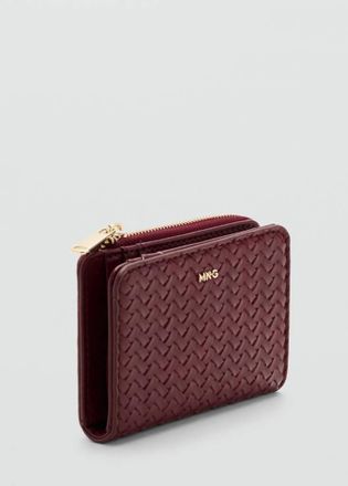 Mango Kleine geflochtene Brieftasche bordeaux - Damen - Einheitsgr&ouml;&szlig;e - MANGO